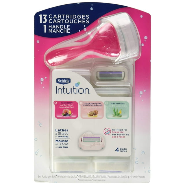 Schick Intuition Unisex Razor Handle with 13 Variety Pack Refills, 4 ...