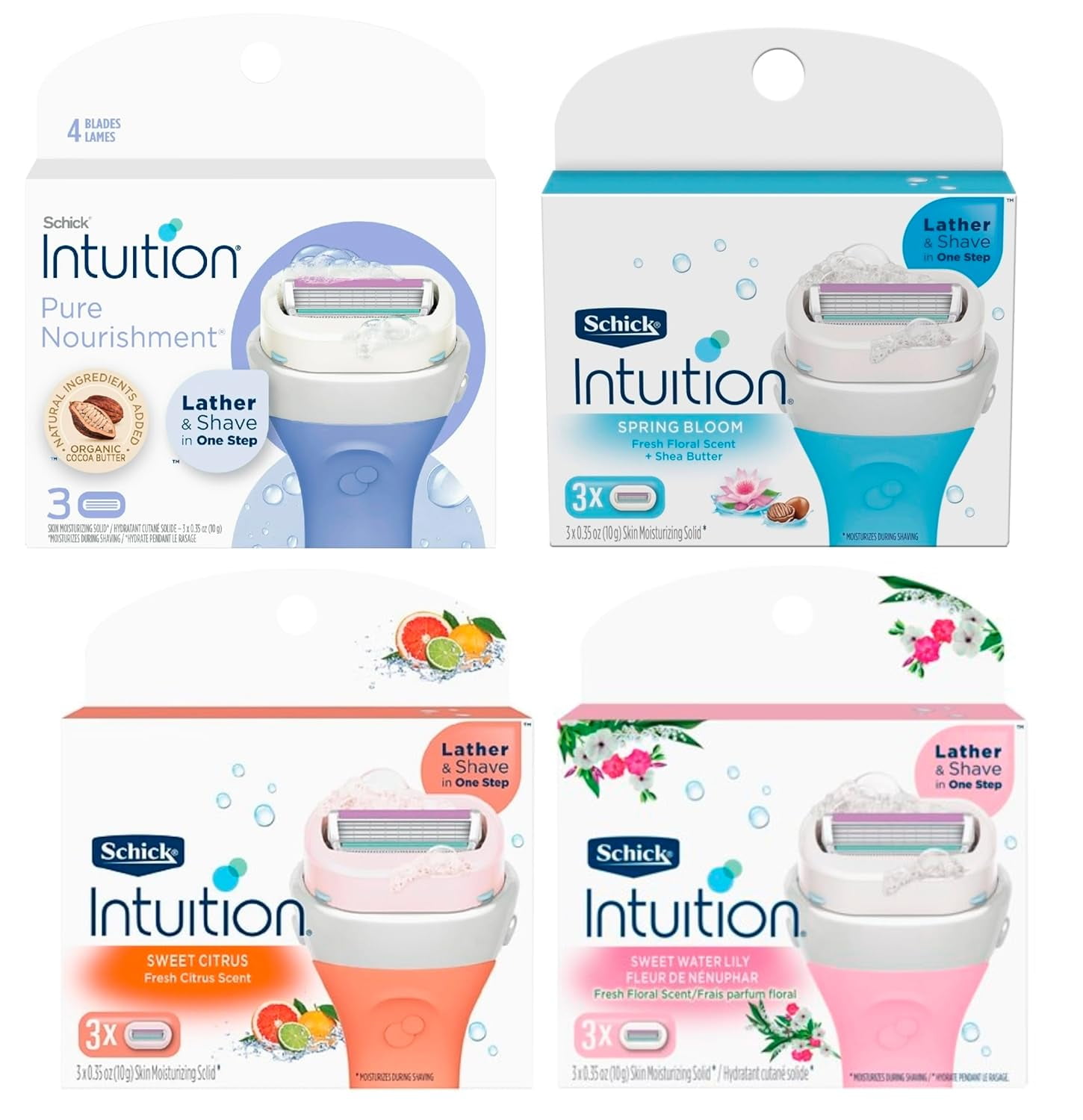 Schick Intuition - Variety Refill Pack - Includes 3 of each scent, Pure ...