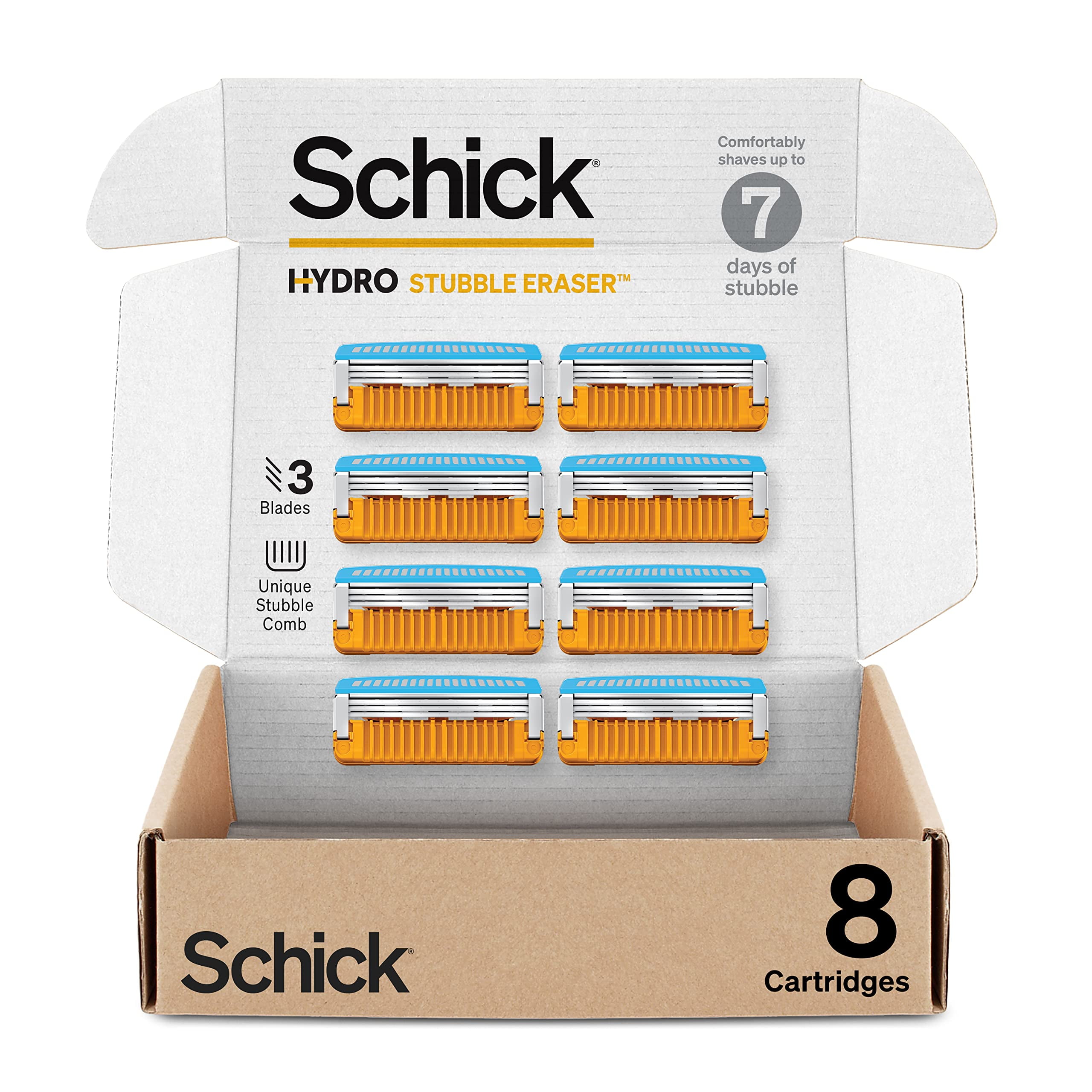 Schick Hydro Stubble Eraser Refills — Stubble Razor Refills, 8 Count ...