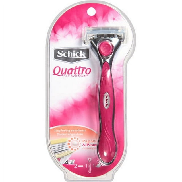 Schick Quattro For Women Razor - 1 Razor Handle Plus 2 Refill Razor ...