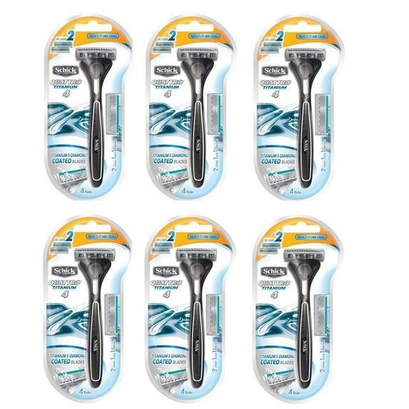 Schick Quattro Razor & Cartridges, Titanium Coated Blades, 1 Razor, 2 ...