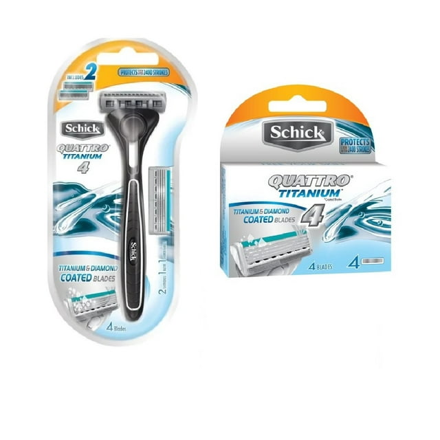 Schick Quattro Titanium 4 Razor with Refill Blade Cartridges - Walmart.com
