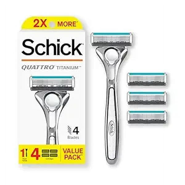 Schick Quattro Titanium Razor, 1 Razor Handle and 4 Cartridges ...