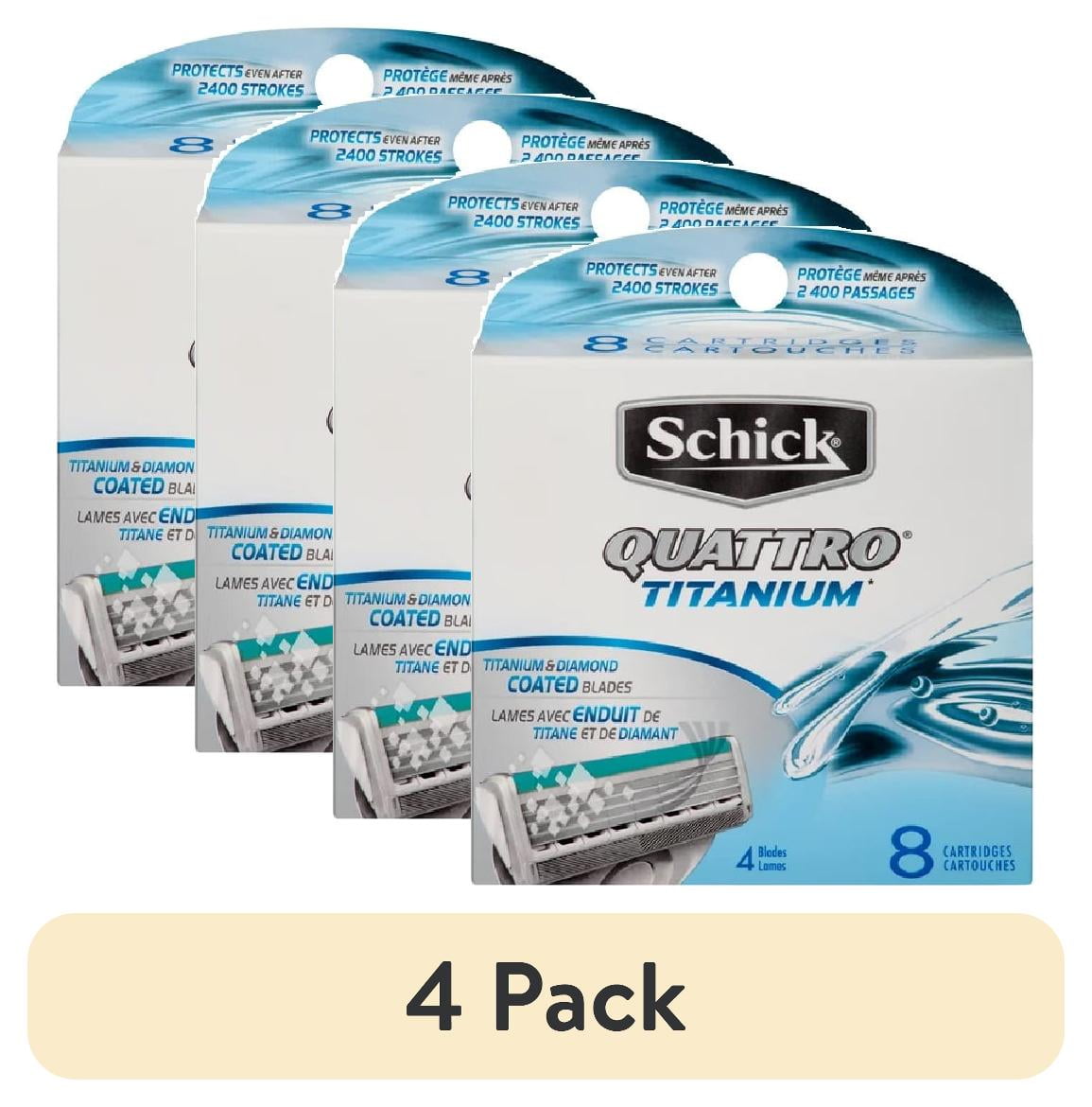 (4 pack) Schick Quattro Titanium Refill Blade Cartridges, 8 ct ...