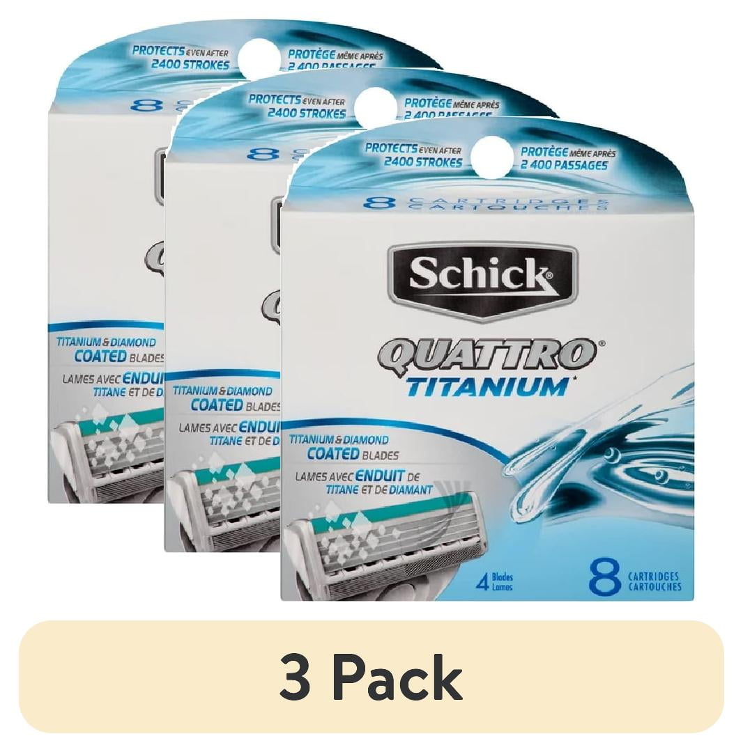 (3 pack) Schick Quattro Titanium Refill Blade Cartridges, 8 ct ...