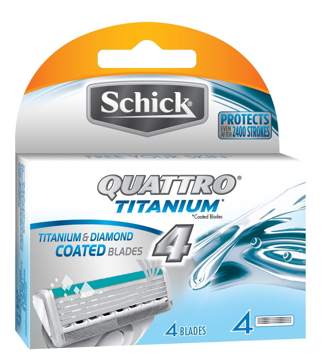Schick Quattro Titanium Razor Cartridges, 4-Count, Titanium-Coated ...