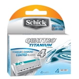 Schick Quattro Titanium Razor Cartridges, 4-Count, Titanium-Coated ...