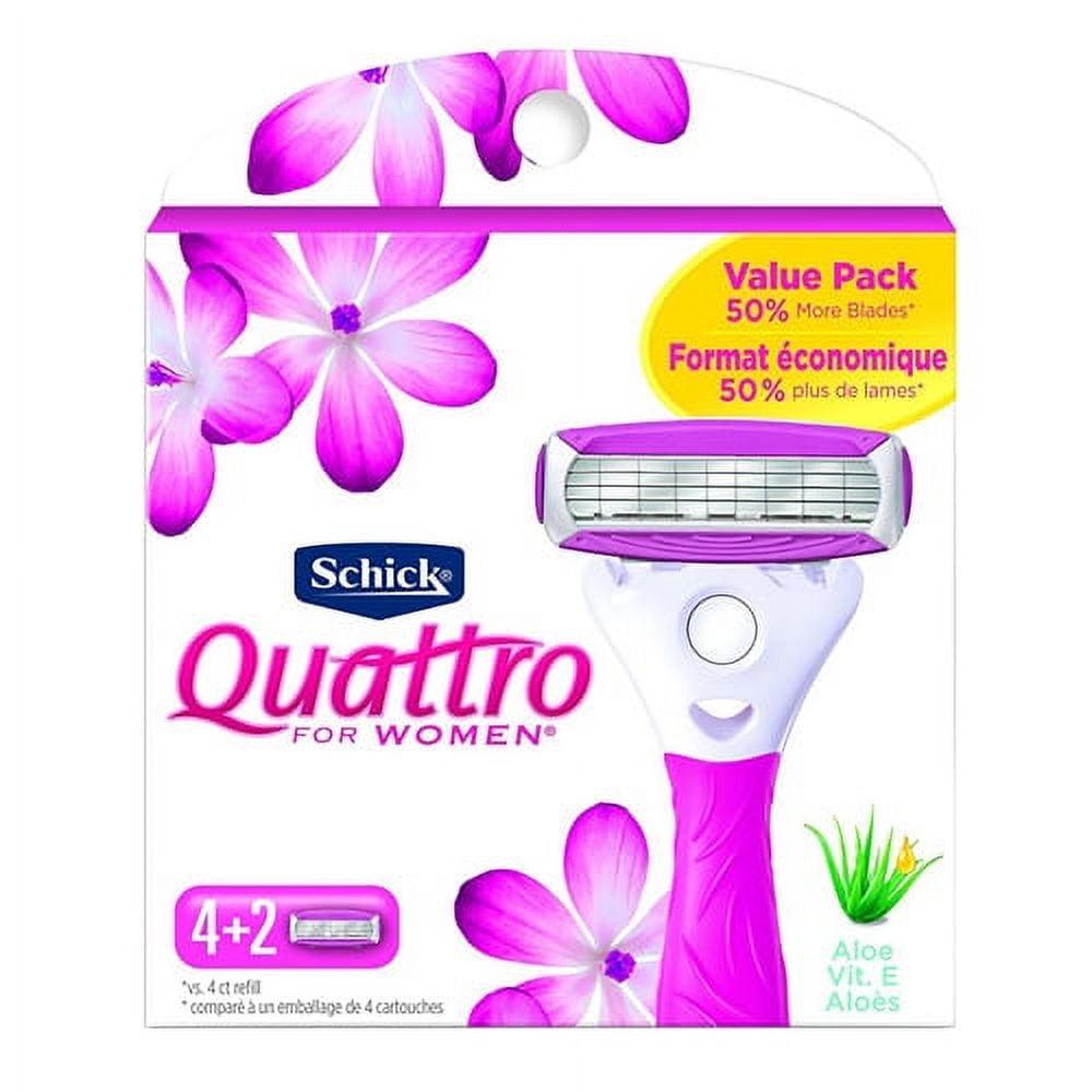 Schick Quattro Ultra Smooth Razor Blade Refills for Women, 6 Ea ...