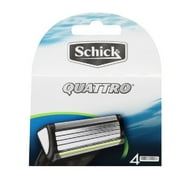 Schick Quattro Men's Razor Blades, 4-Count Refill Pack, Lubricating ...