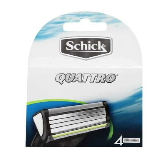 Schick Quattro Men's Razor Blades, 4-Count Refill Pack, Lubricating ...