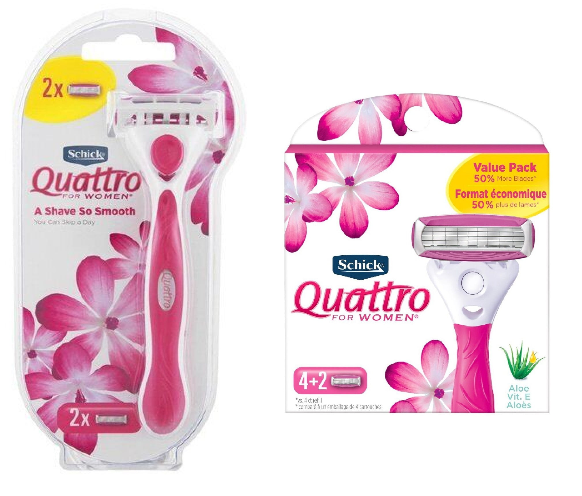 Schick Quattro for Women Razor Handle and Refill Blade Cartridges: 1 ...