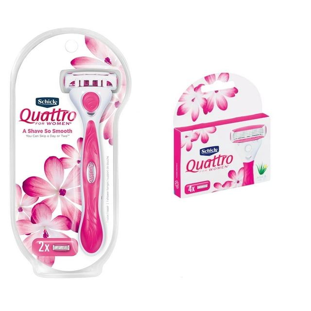 Schick Quattro for Women Razor Handle with Refill Blade Cartridges ...