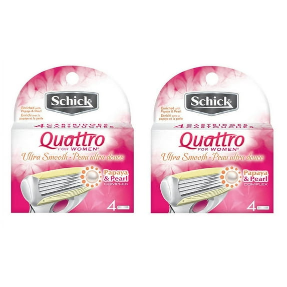 Schick Quattro Women's Shaving Blades, Ultra Smooth Razor Refill, 8 ...