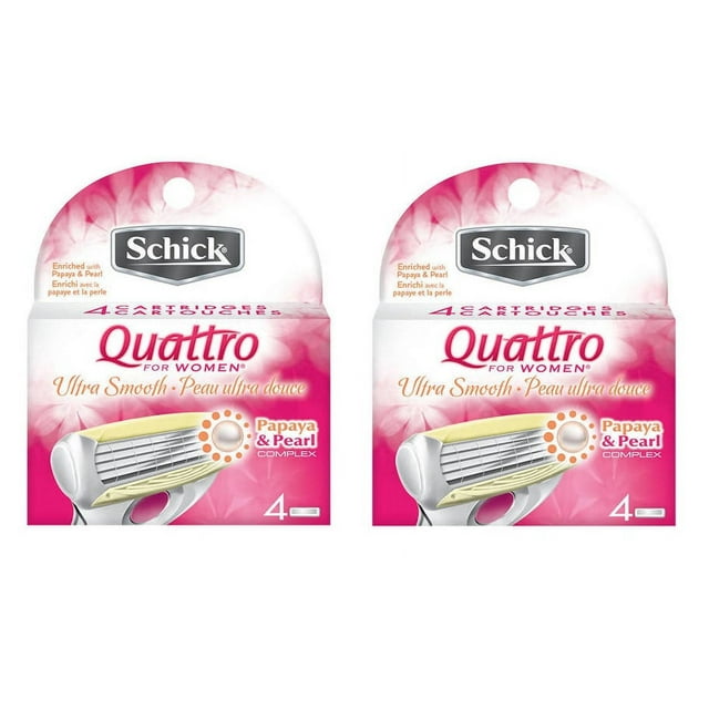 Schick Quattro Women's Shaving Blades, Ultra Smooth Razor Refill, 8 ...