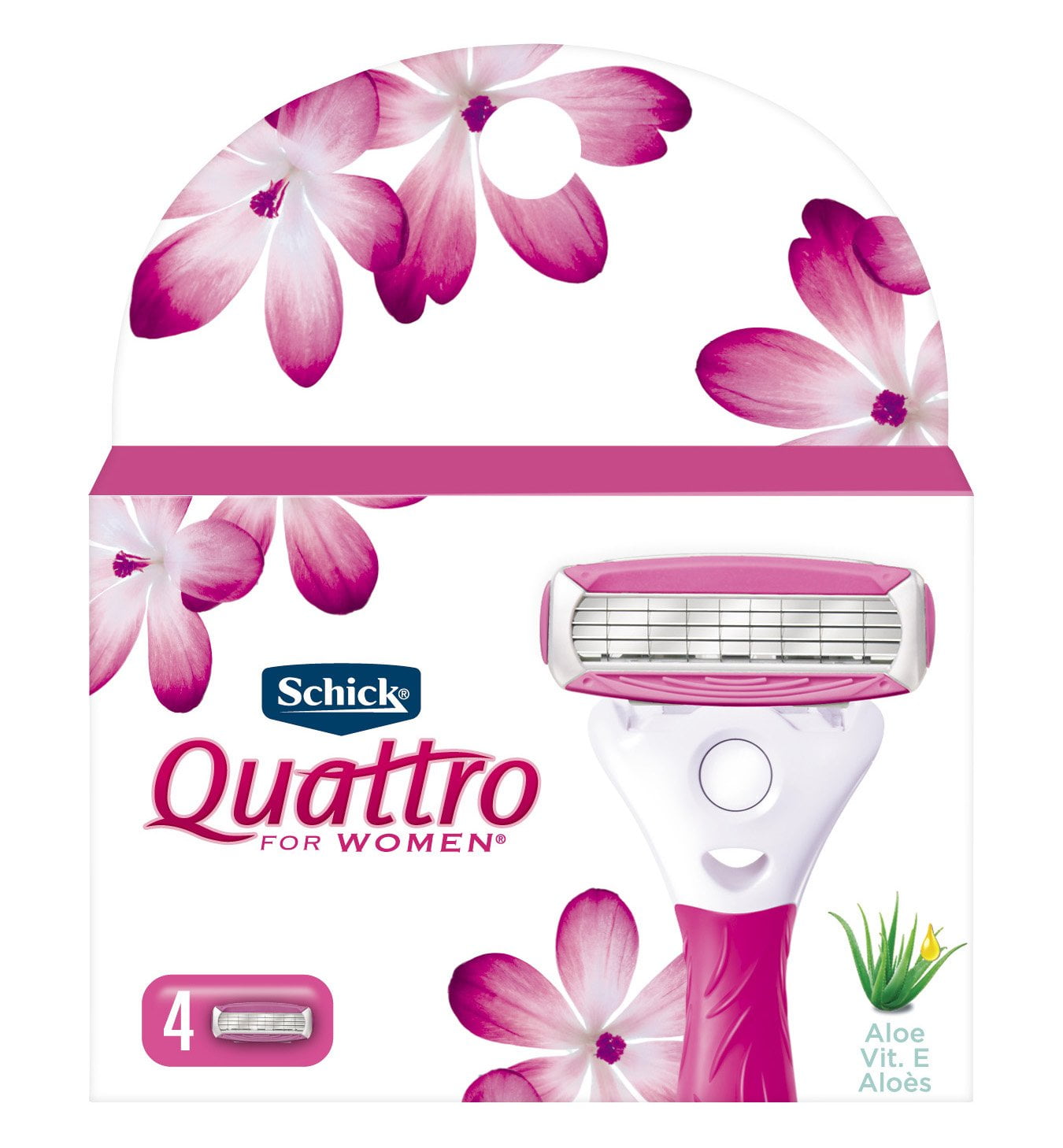 Schick Quattro Women's Razor Blade Refill Cartridges, 4 ct for Smoother ...