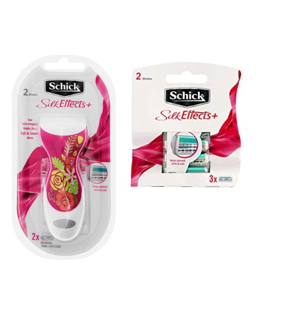 Schick Silk Effects+ Razor with Twin Blades, Vitamin E & Aloe ...
