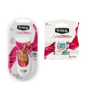 Schick Silk Effects Plus Women's Razor, 1 Handle, 2 Refills, with ...