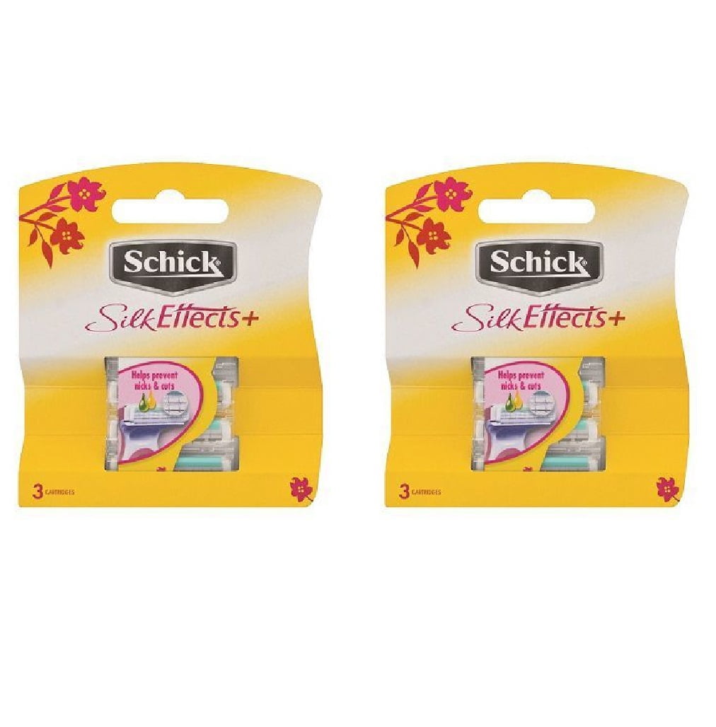Schick Silk Effects+ Plus Refill Cartridges, 3 Count (Pack of 2 ...