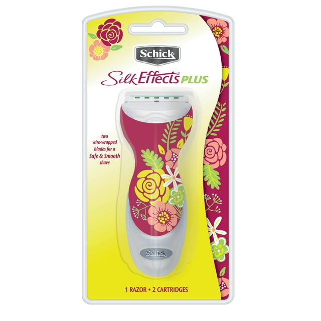 Schick Silk Effects Plus Women's Razor, 1 Handle, 2 Refills, with ...