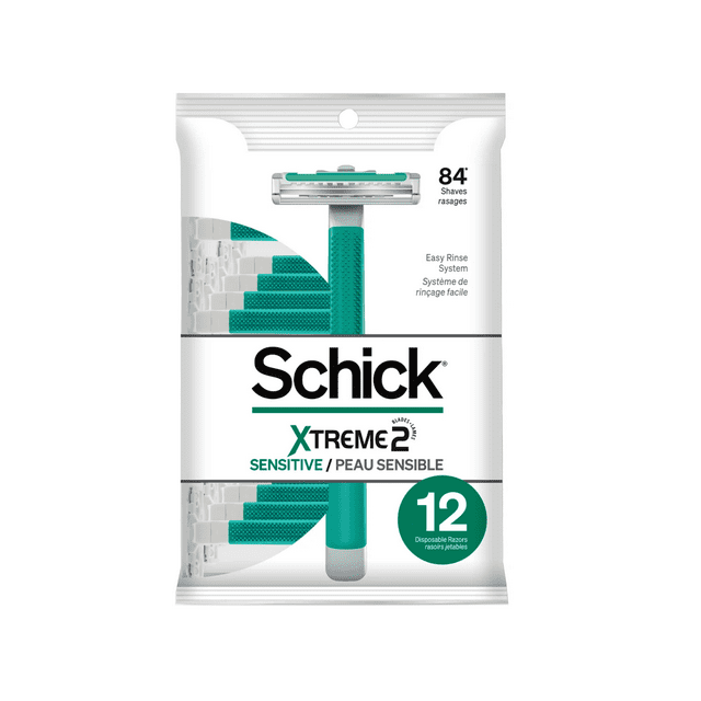 Schick Xtreme 2 Blade Shaving Shaver for Sensitive Skin Men, Disposable ...