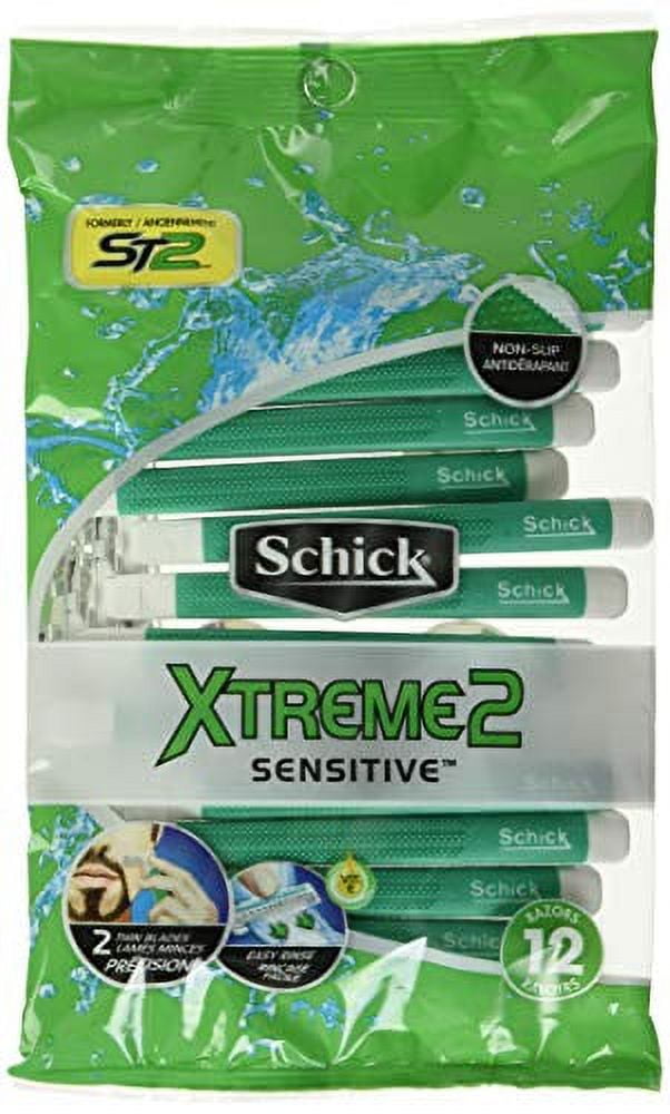 Schick Xtreme 2 Blade Sensitive Skin Disposable Shaving Razor for Men ...