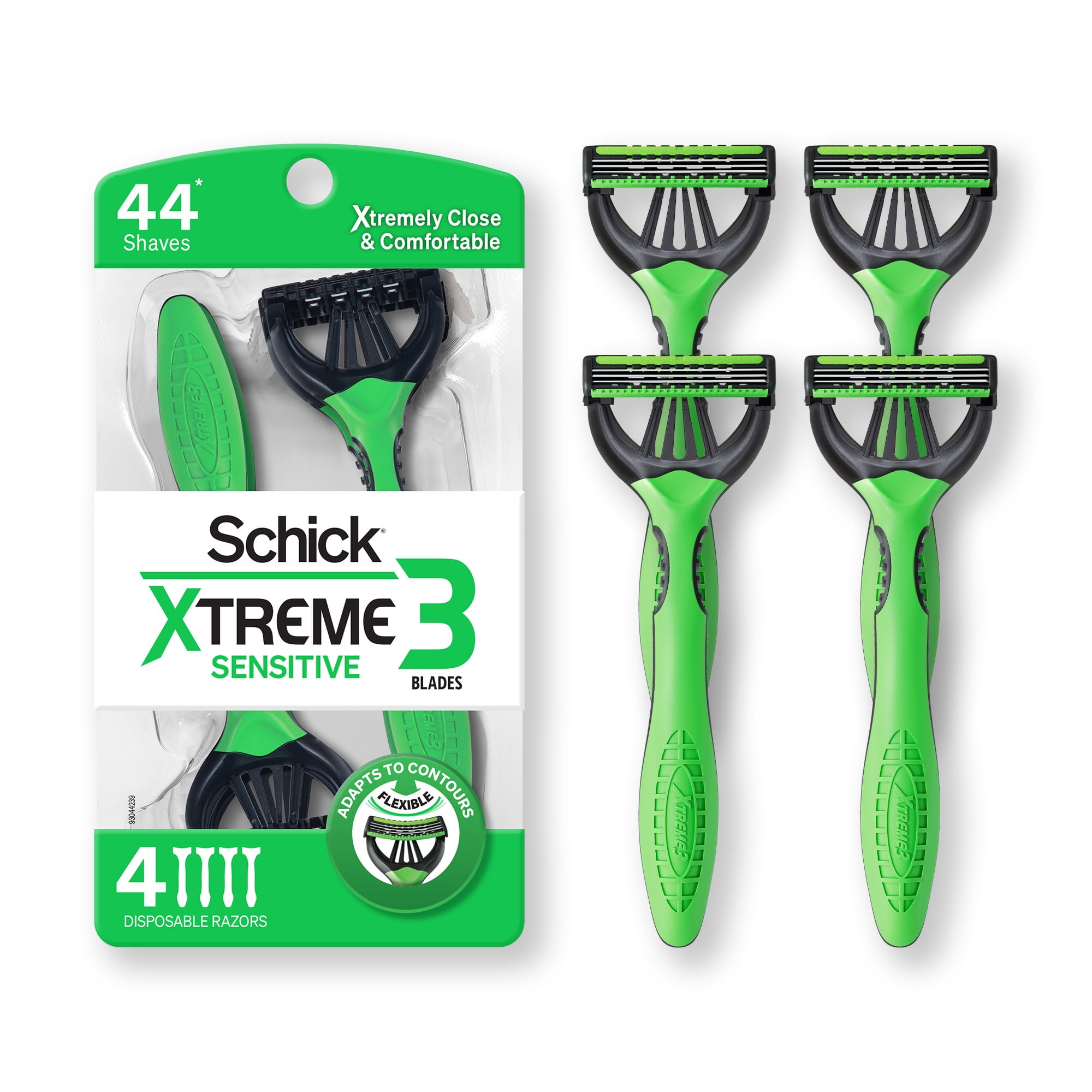 Schick Xtreme 3 Blade Disposable Razors for Men, 4 Ct, Men's Sensitive ...
