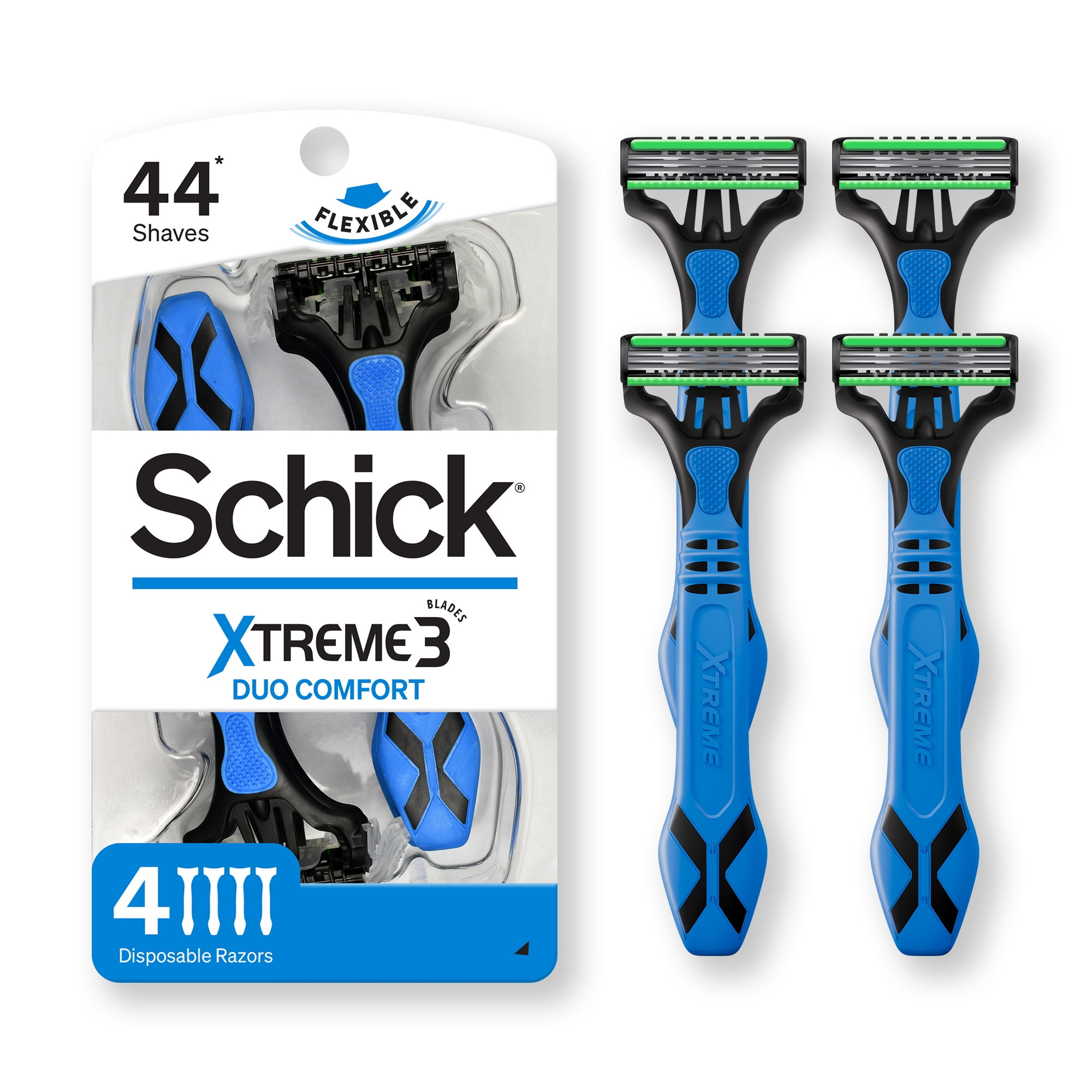 Schick Xtreme 3-Blade Men's Disposable Razors, All Skin Types, 4 Ct ...