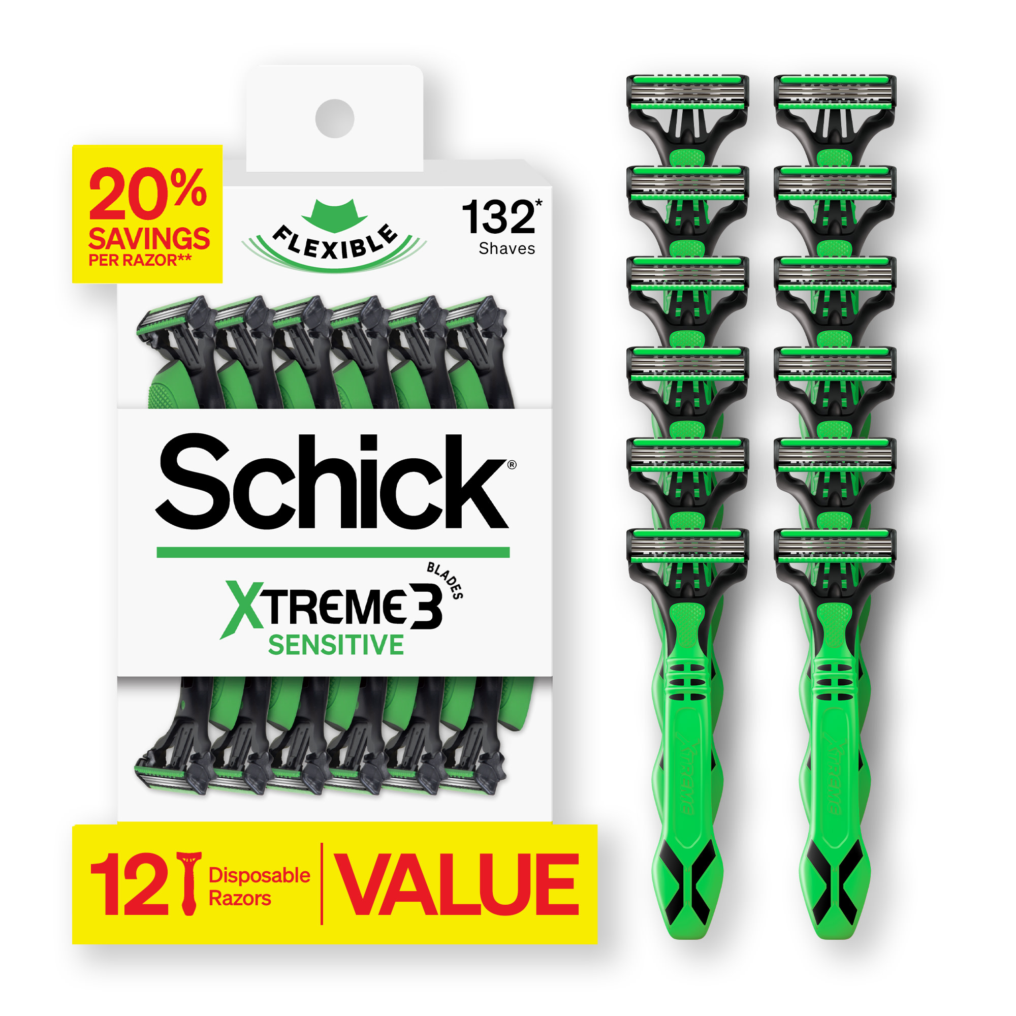 Slim Twin ST2 Sensitive Men's Disposable Razor - 12 Count - Walmart.com