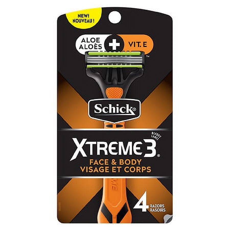 Schick Men’s Xtreme Face Body Disposable Razors – 3 Blades, 4 Count ...