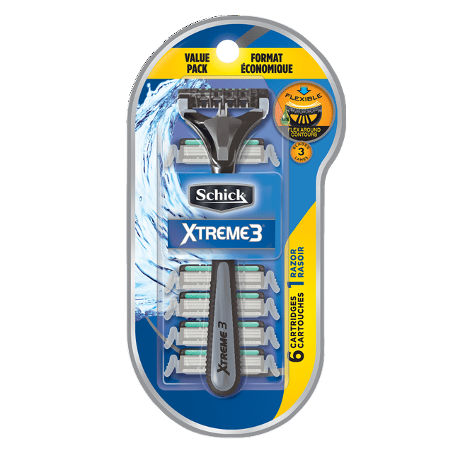 Schick Xtreme 3 Men's 6-in-1 Disposable Razor System Value Pack - 1 ...