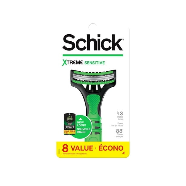 Schick Xtreme 3 Mens Sensitive Skin Disposable Razor, 8 Razors ...