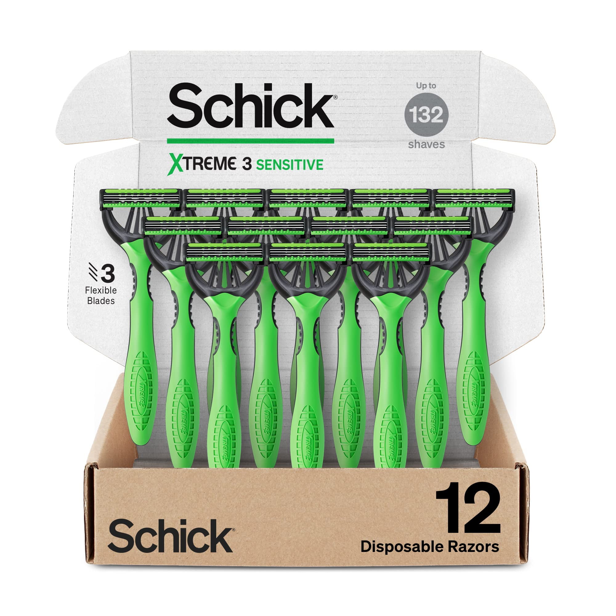Schick Xtreme 3 Original Razor Disposable Head Razor for Sensitive Skin ...