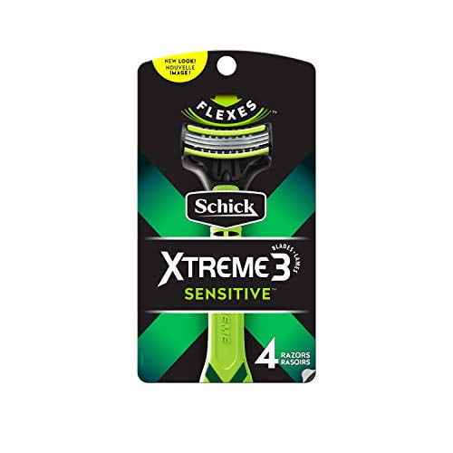 Schick Xtreme 3 Sensitive Skin Disposable Razors for Men, 4 Count Each ...