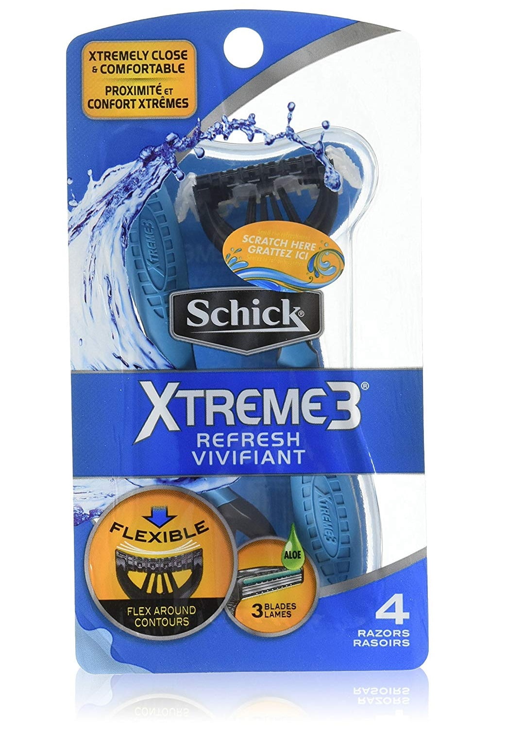 Schick Xtreme3 Refresh Disposable Razors with New Upgraded Handle, 4ct ...