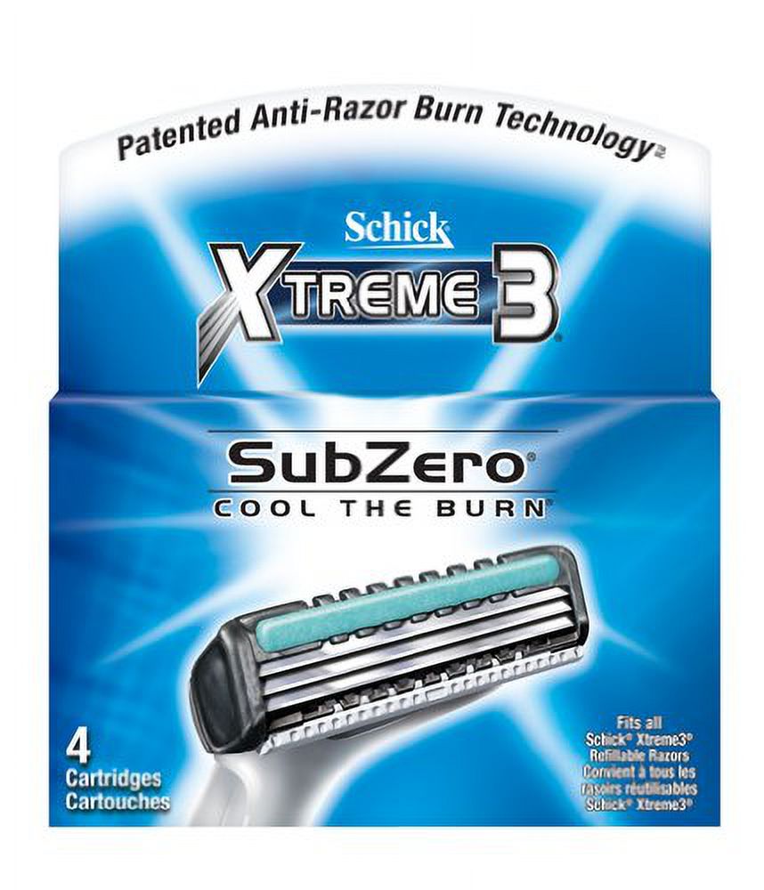 Schick Xtreme3 Subzero Razor Refill Cartridges, 4-Count Packages (Pack ...