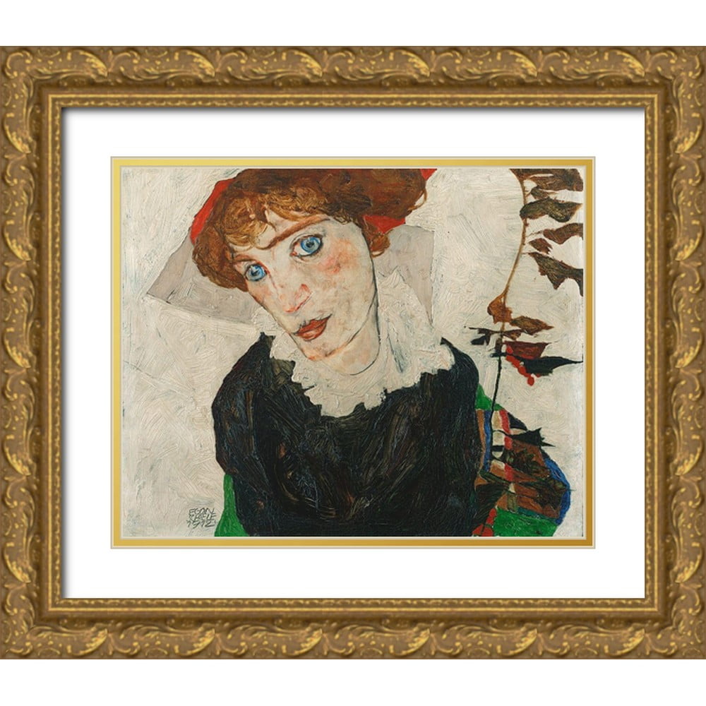 Schiele, Egon 18x15 Gold Ornate Wood Framed with Double Matting Museum ...