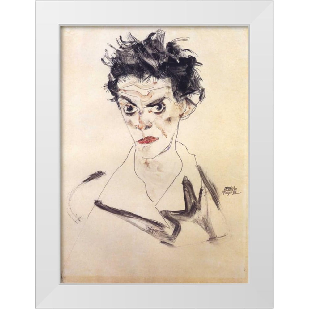 Schiele, Egon 24x32 White Modern Wood Framed Museum Art Print Titled ...