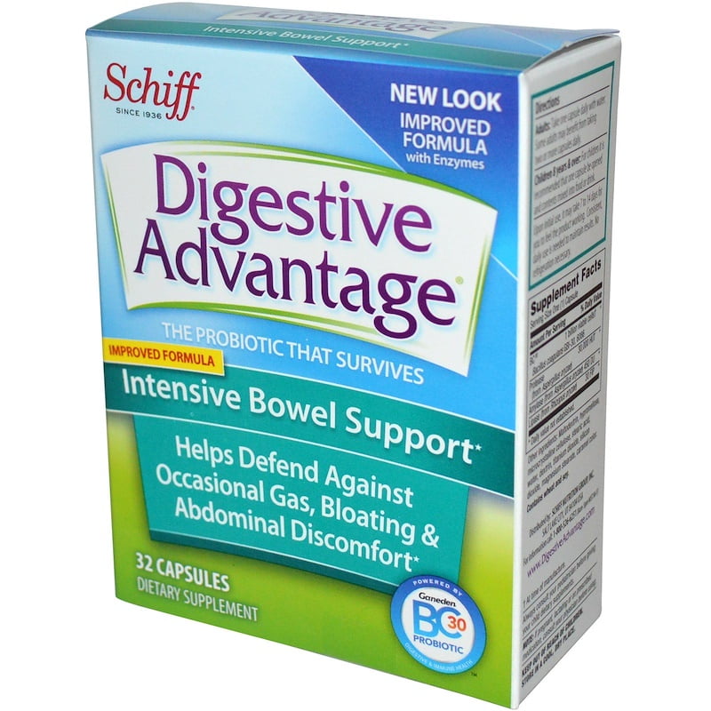 Schiff, Digestive Advantage, Intensive Bowel Support, 32 Capsules ...