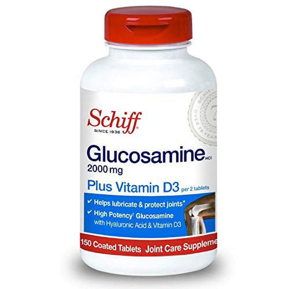 Schiff Glucosamine 2000mg with Vitamin D3 Hyaluronic Acid Joint Support ...