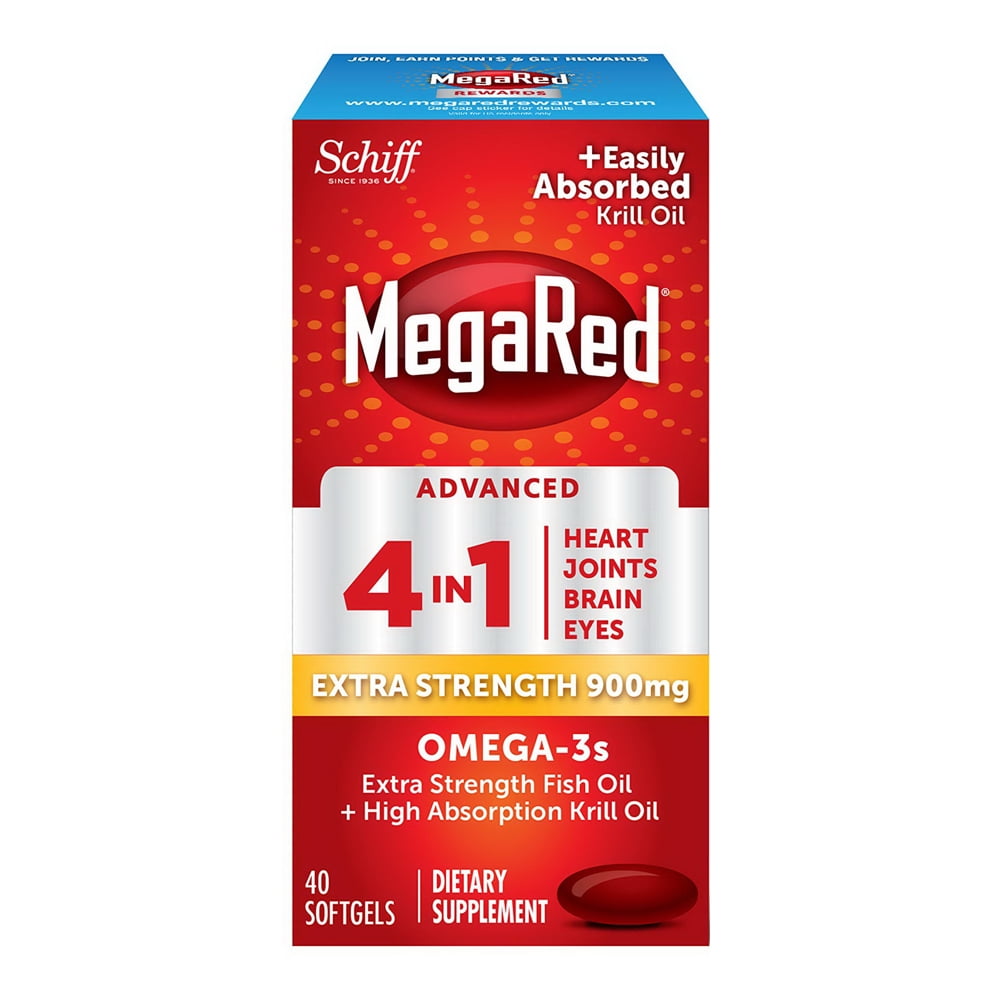 Schiff MegaRed Advanced 4 In 1 Extra Strength 900 Mg Omega-3s Softgels ...
