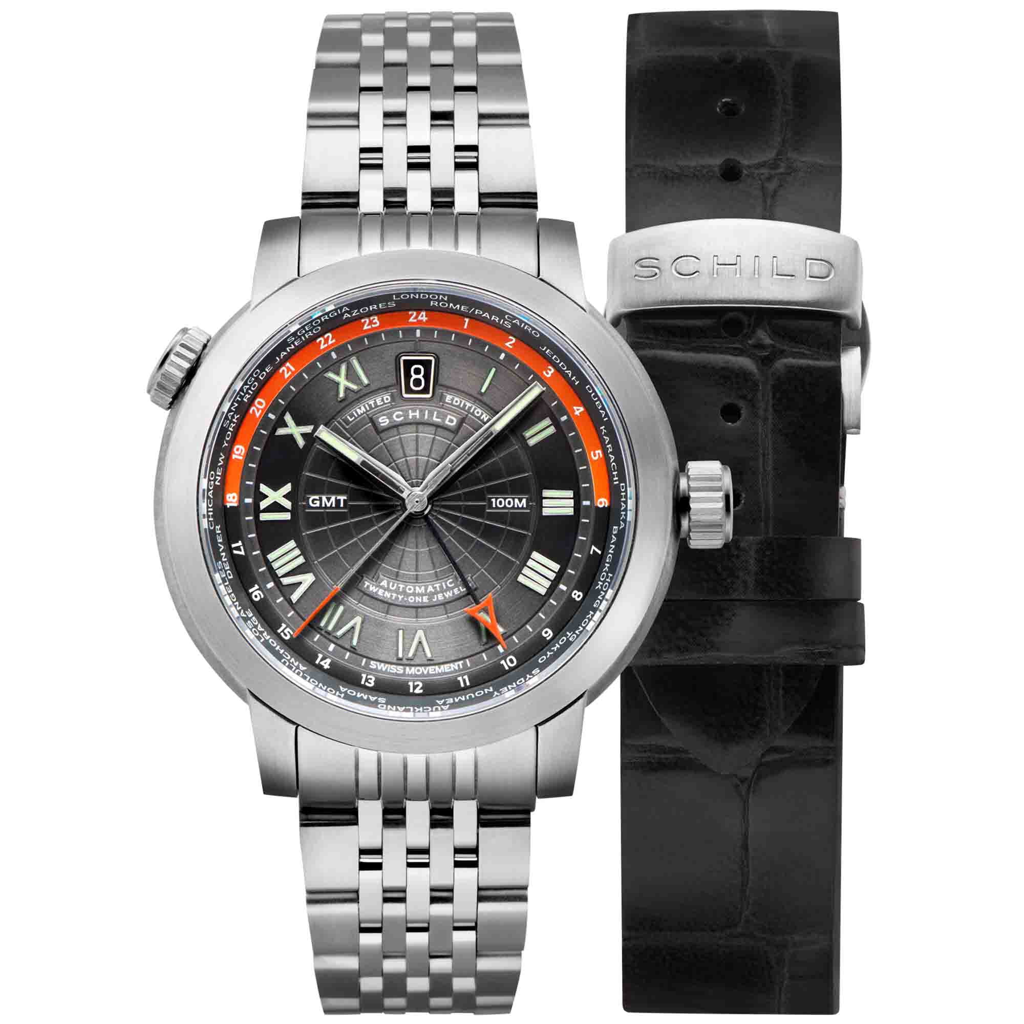 Schild Heinrich Swiss GMT Dusky Silver Limited Edition - Walmart.com