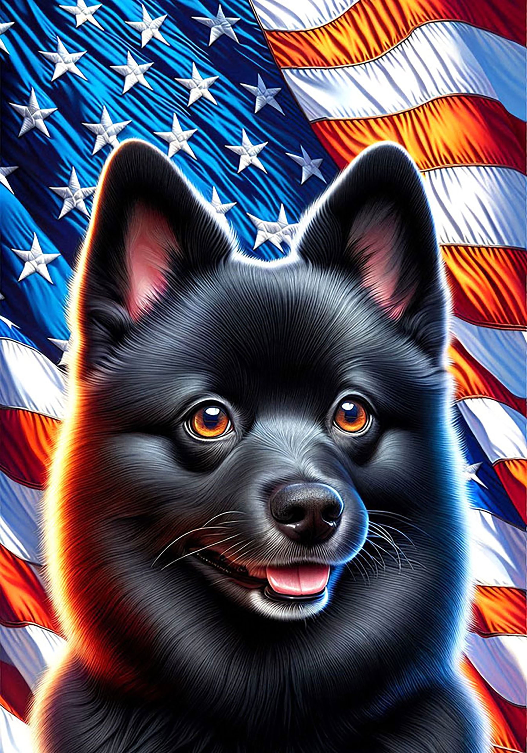 Schipperke - Best of Breed DCR Patriotic III Outdoor Garden Flag ...