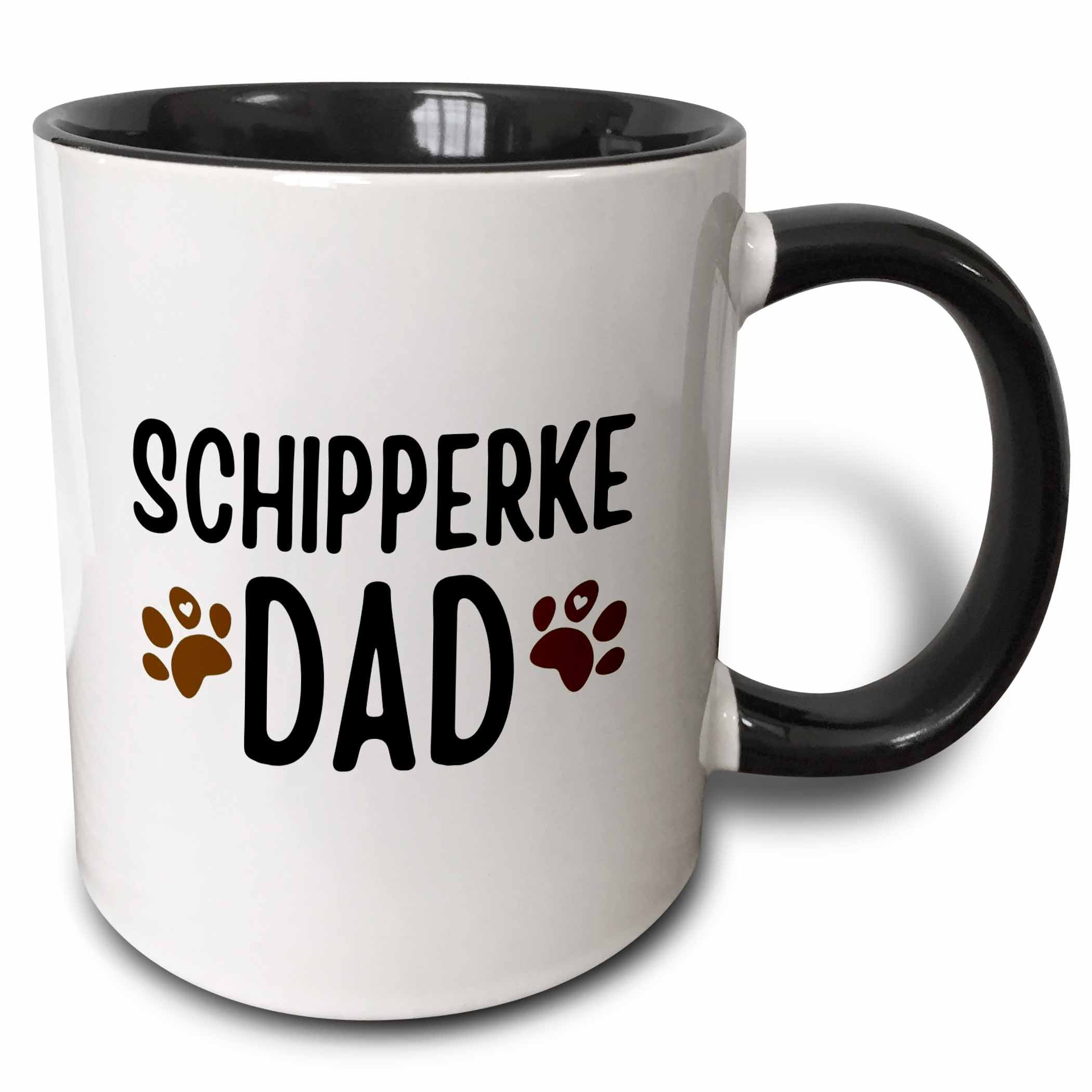 3drose, Schipperke Dad Dog Hooman, 11oz Two-tone Black Mug - Walmart.com