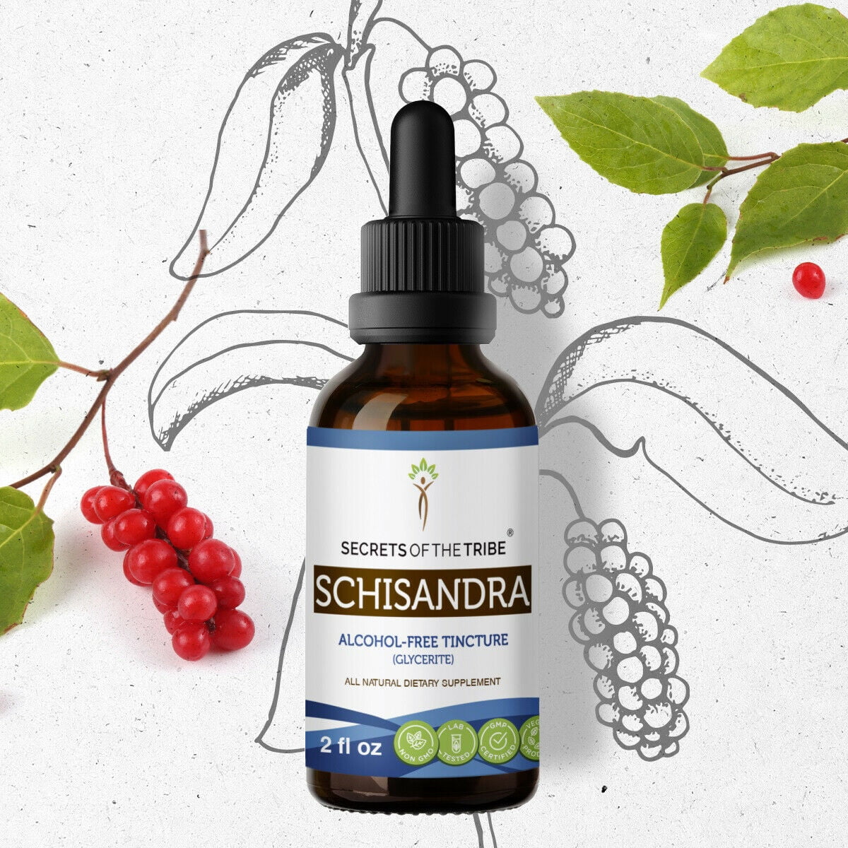 Schisandra Tincture Alcohol-FREE Extract, Schisandra (Schisandra ...