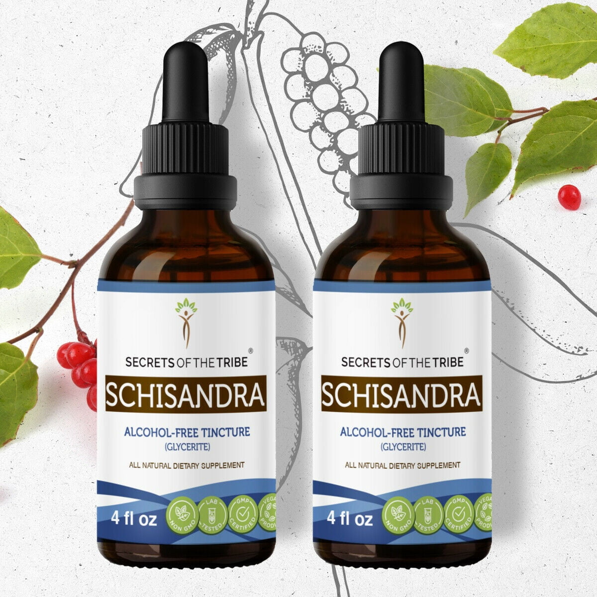Schisandra Tincture Alcohol-FREE Extract, Organic Schisandra ...