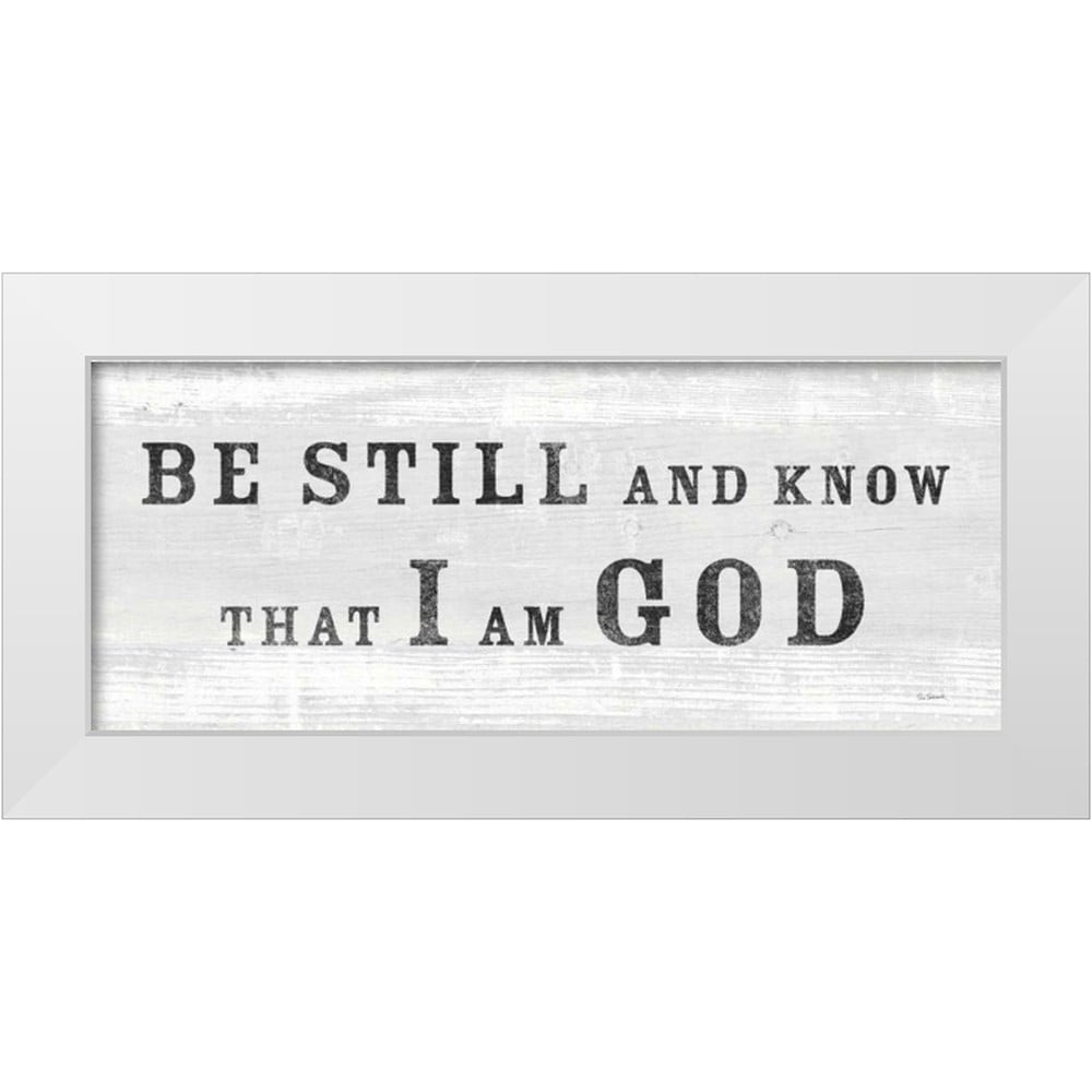 Schlabach Sue 32x15 White Modern Wood Framed Museum Art Print Titled Signs Of Faith V