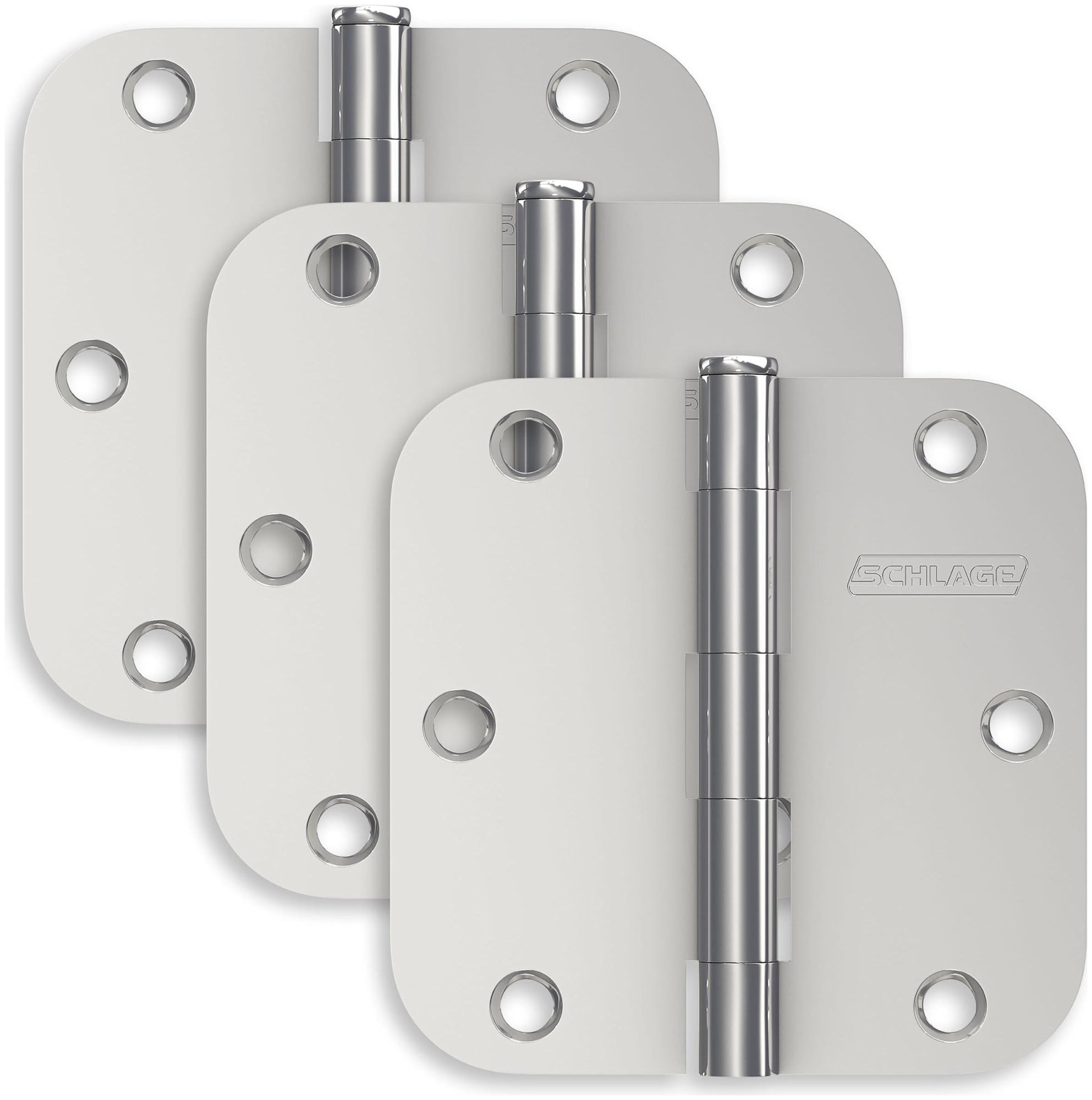 Schlage 1011 Pack Of Three 3.5" X 3.5" Plain Bearing 5/8" Radius Corner ...