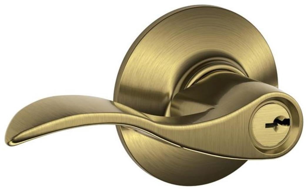 Schlage Traditional Entry Lever Antique Brass Brass 2 Grade - Walmart.com