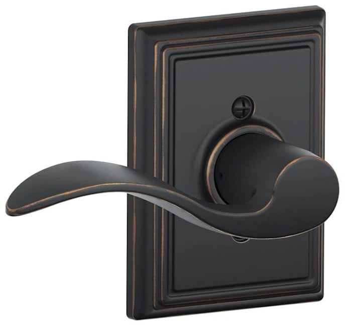 Schlage Accent Lever with Addison Trim Non-Turning Lock in Aged Bronze ...