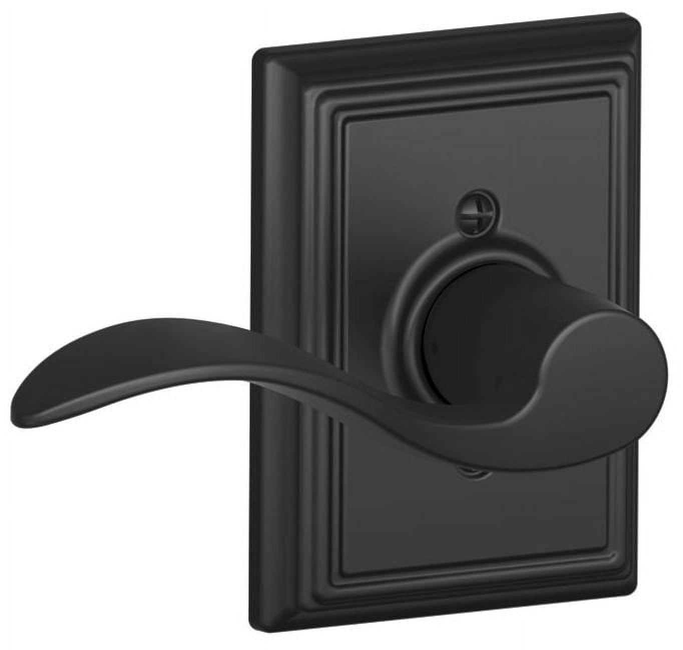 Schlage Accent Lever with Addison Trim Non-Turning Lock in Matte Black ...
